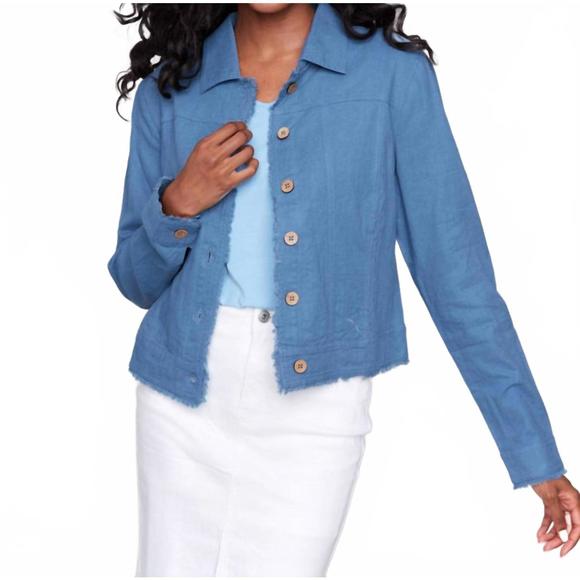 CHARLIE B | Jackets & Coats | New Charlie B Linen Blend Jacket In Denim ...